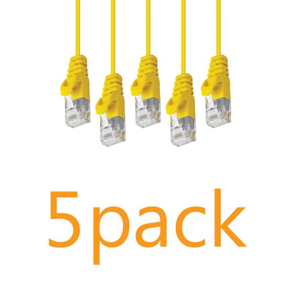 5 Pack - Cat6 Slim Patch Cable Molded Snagless Boot | GRANDMAX.com